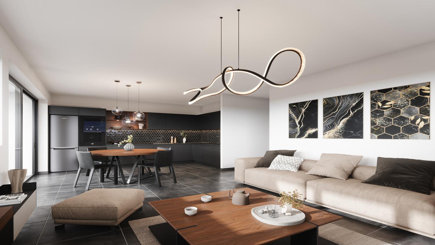 A VENDRE APPARTEMENT AVEC PELOUSE PRIVATIVE 3.5 PCES A GRONE