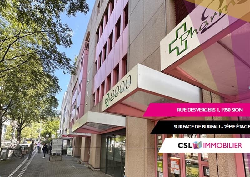 Surface de bureau au centre de la ville de Sion