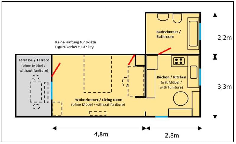 1,5 Zimmerwohnung (~35m2) - Seenähe (Shi..., Armbüel 4, CHF 780