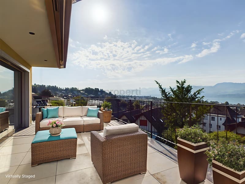 Atemberaubende 4.5 Zimmer-Attikawohnung mit herrlicher Berg- und Seesicht in Stäfa